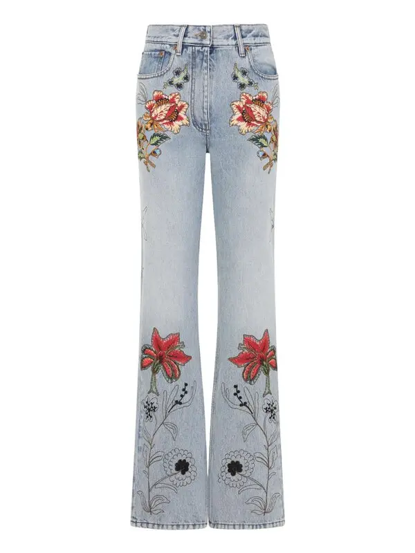 Valentino Garavani Embellished Flared Jeans - Blue
