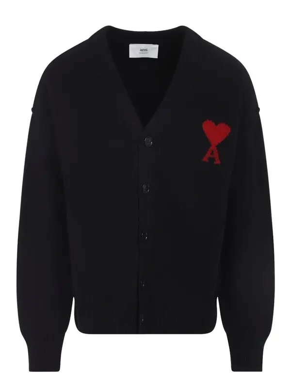 AMI Paris Adc Cardigan - Black