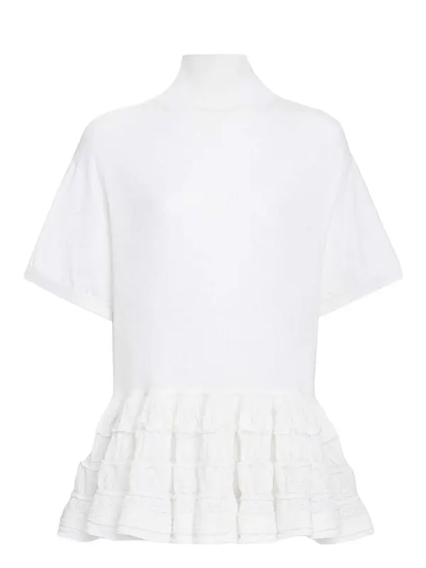 Alaïa Peplum Virgin Wool Sweater - Multicolor