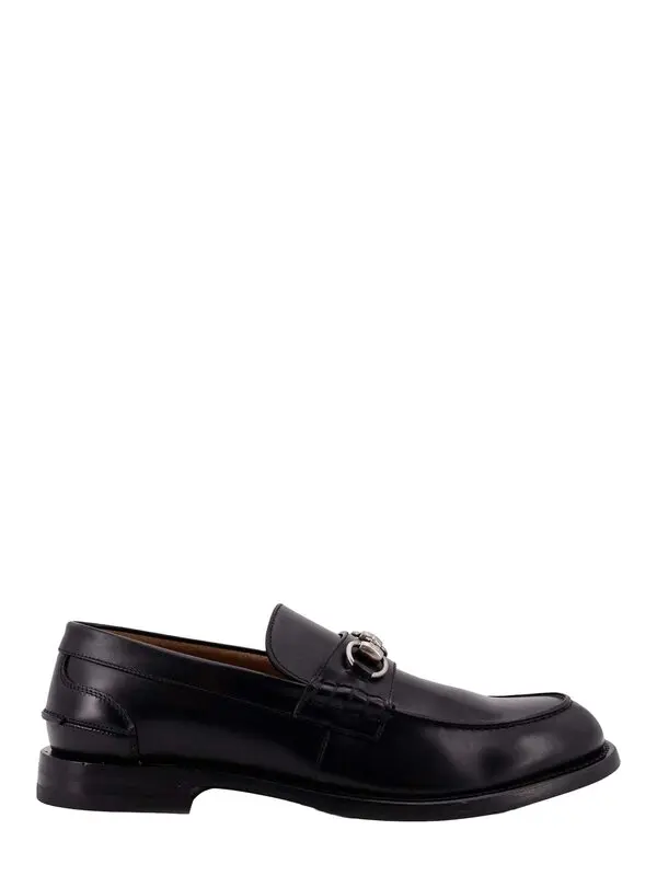 Gucci Leather Loafer With Horsebit Detail - Black
