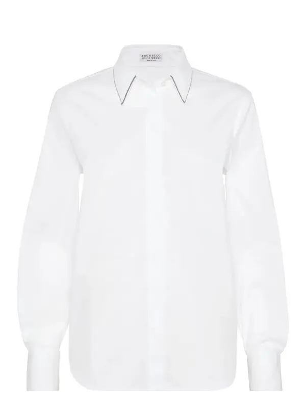 Brunello Cucinelli Monili-trimmed Cotton Shirt - Multicolor