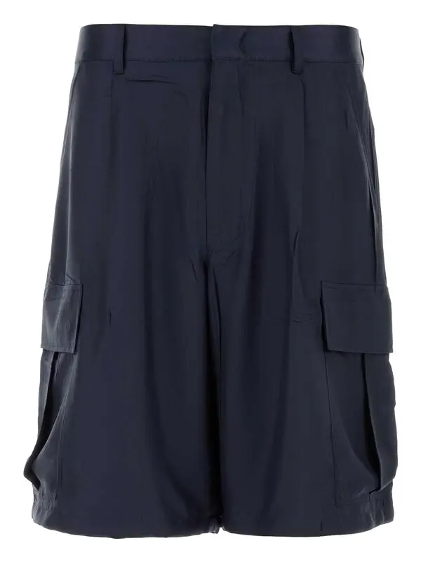 Prada Silk Bermuda Shorts - Blue