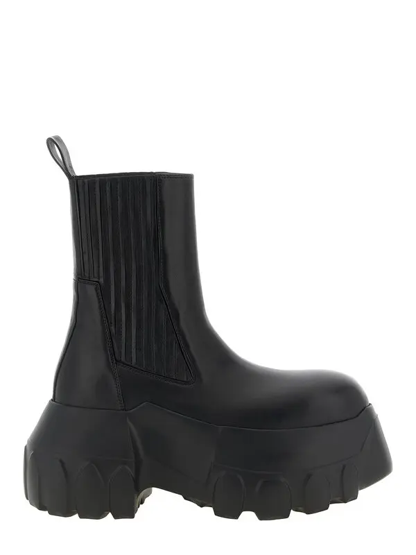 Rick Owens Beatle Mega Tractor' Ankle Boots - Black