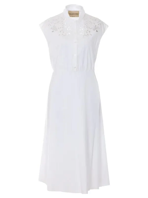 Valentino Garavani Embroidered Midi Dress - White