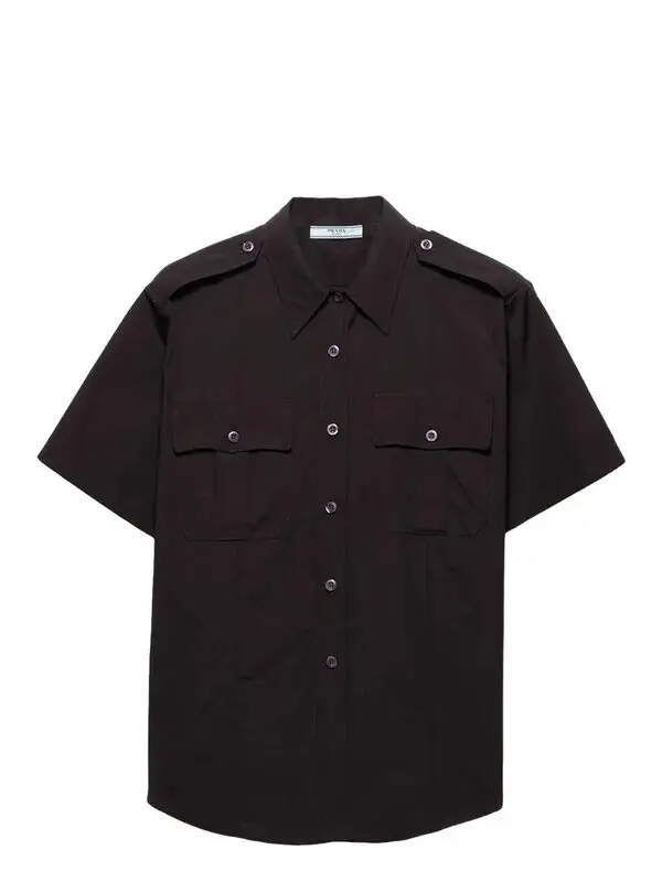 Prada Cotton Poplin Utility Shirt - Black