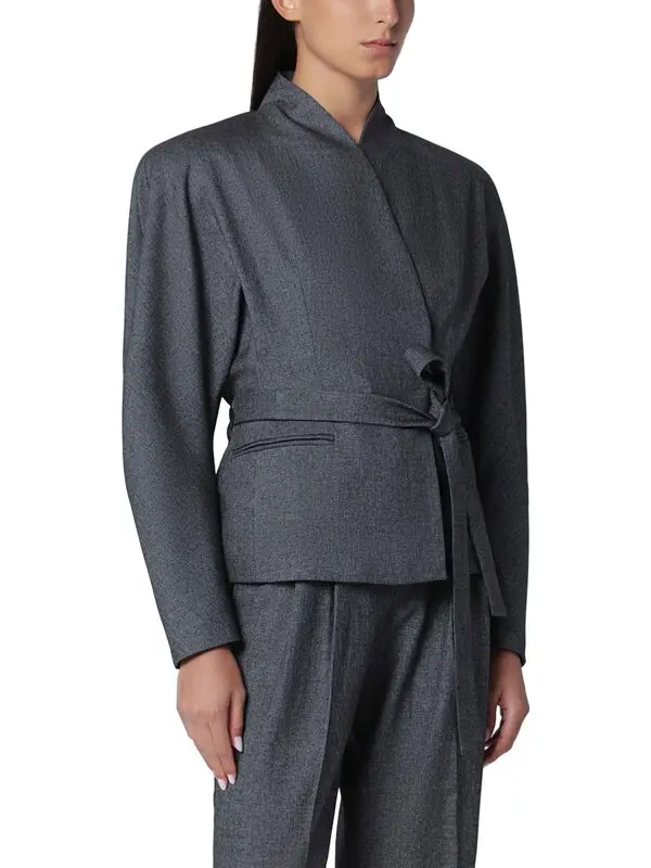 Andamane Coordinated Belt Jacket - Gray
