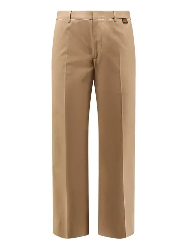 Gucci Cotton Trousers With Web Detail - Multicolor