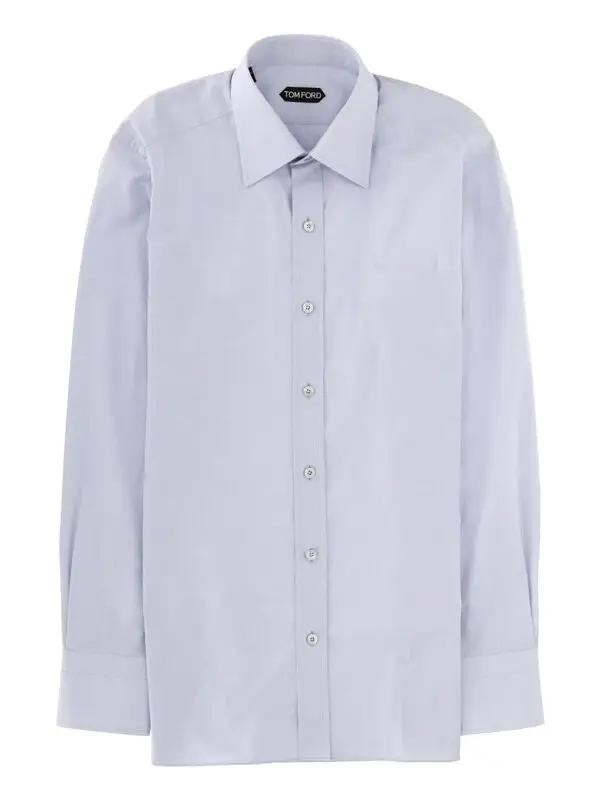TOM FORD Shirt With Classic Collar - Blue