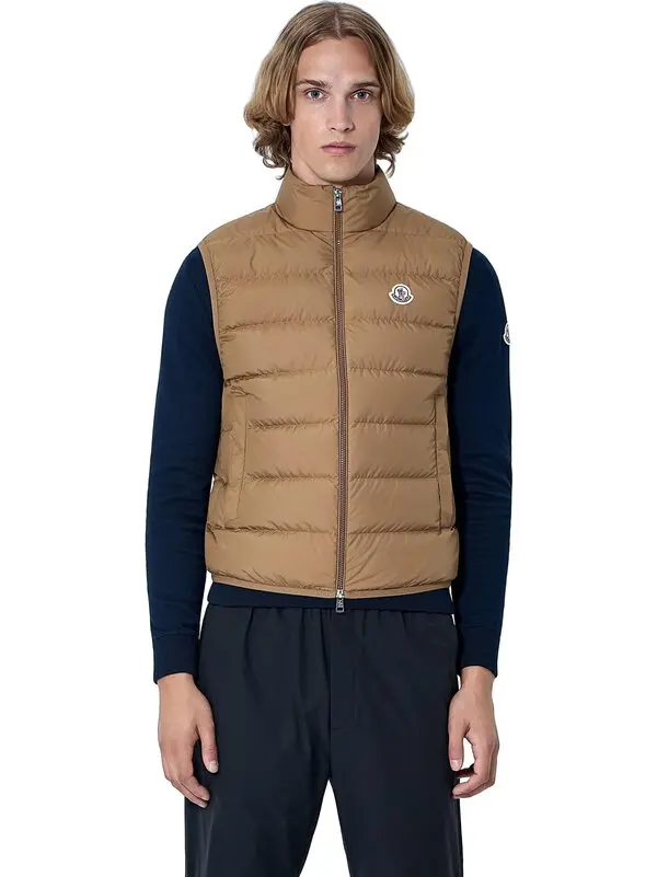 Moncler Contrin Down Gilet - Brown