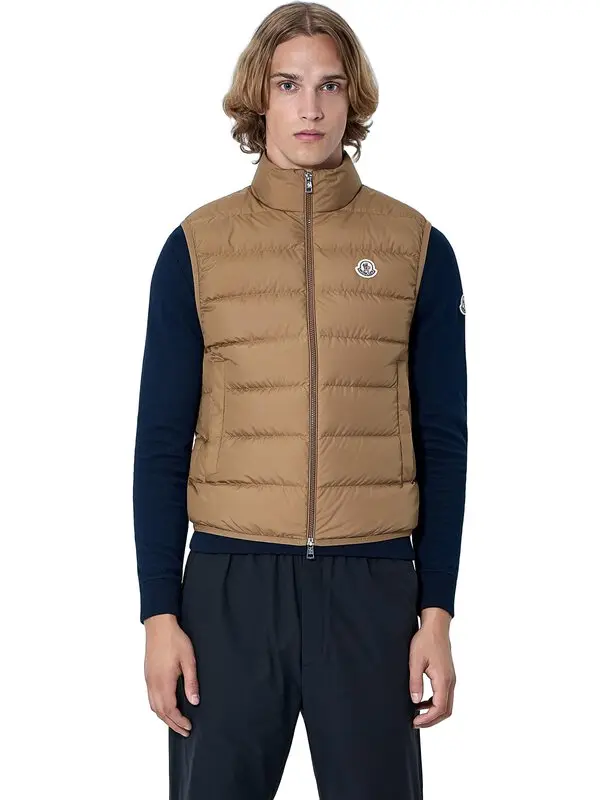 Moncler Contrin Puffer Gilet - Brown
