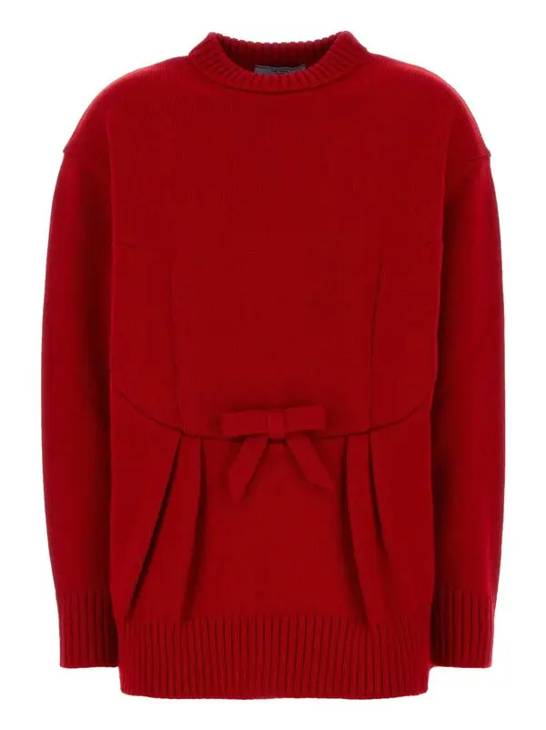 Prada Wool Oversize Sweater - Red