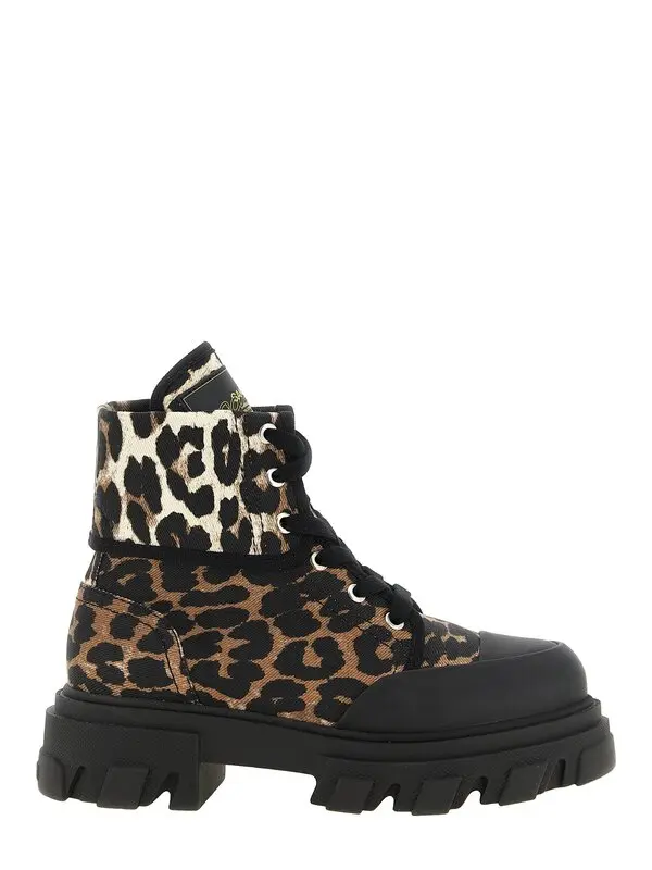 GANNI Denim Ankle Boots - Multicolor