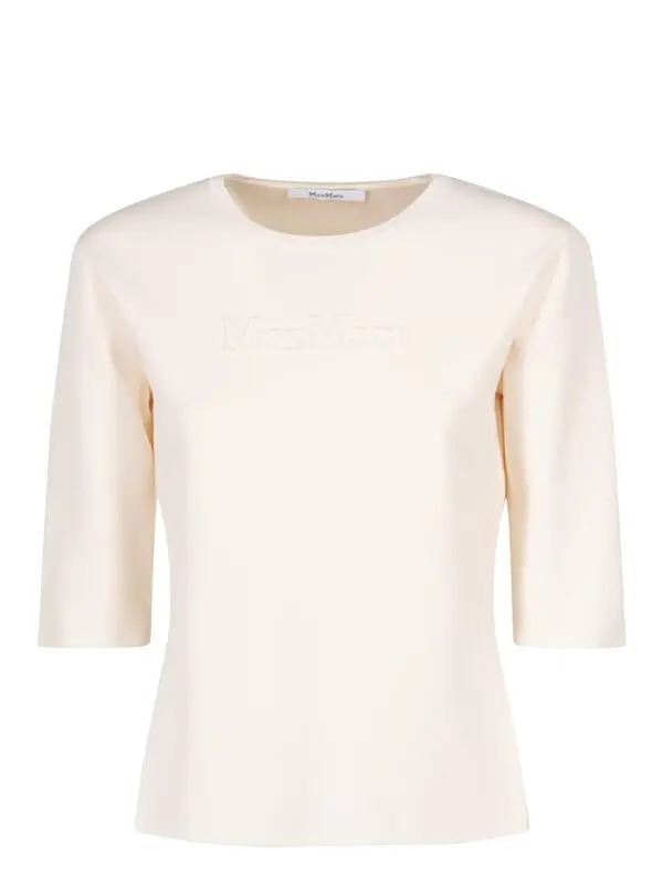 Max Mara Knitted Jersey Short-sleeved Top - Multicolor