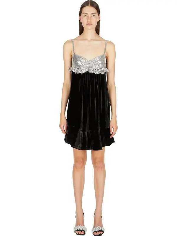 Rabanne Chainmail Panel Mini Dress - Black
