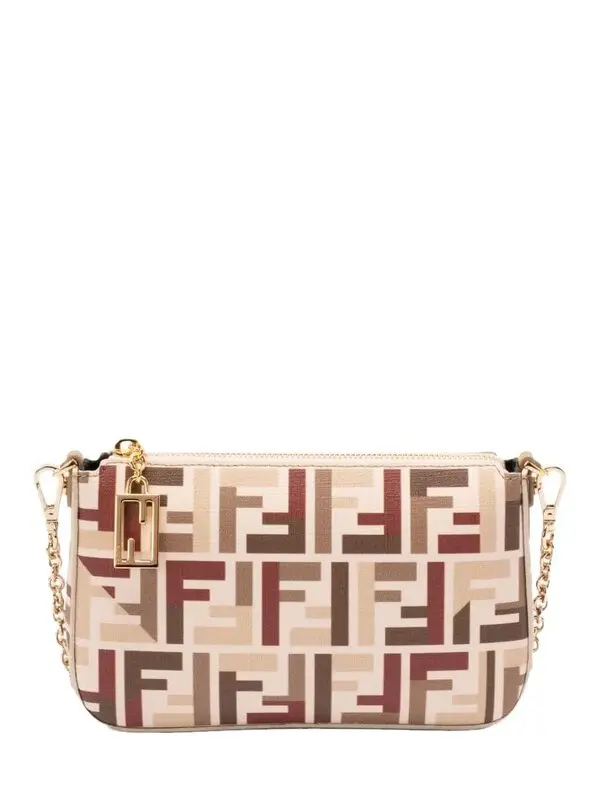 Fendi Ff Fabric Baguette Pouch With Chain - Multicolor