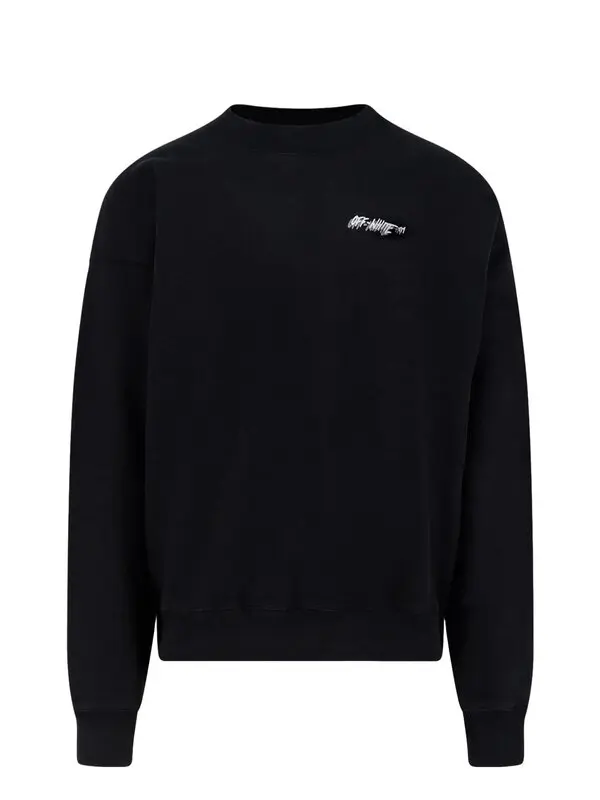 Off-White Cotton Sweatshirt - Black