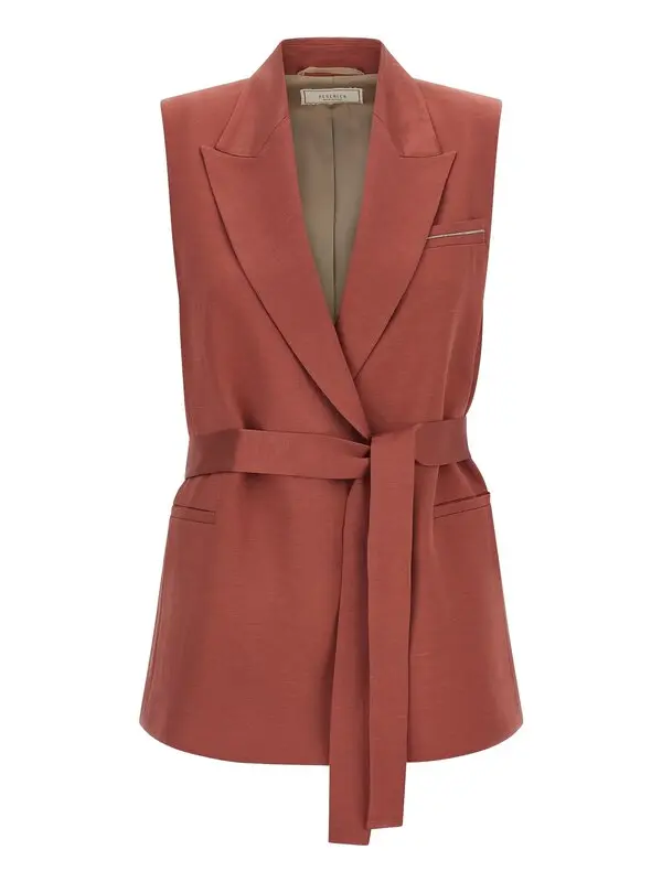 Peserico Linen Viscose Vest - Red