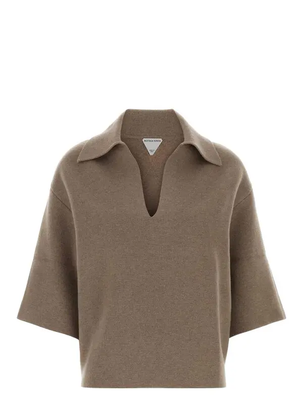 Bottega Veneta Cashmere Blend Polo - Brown