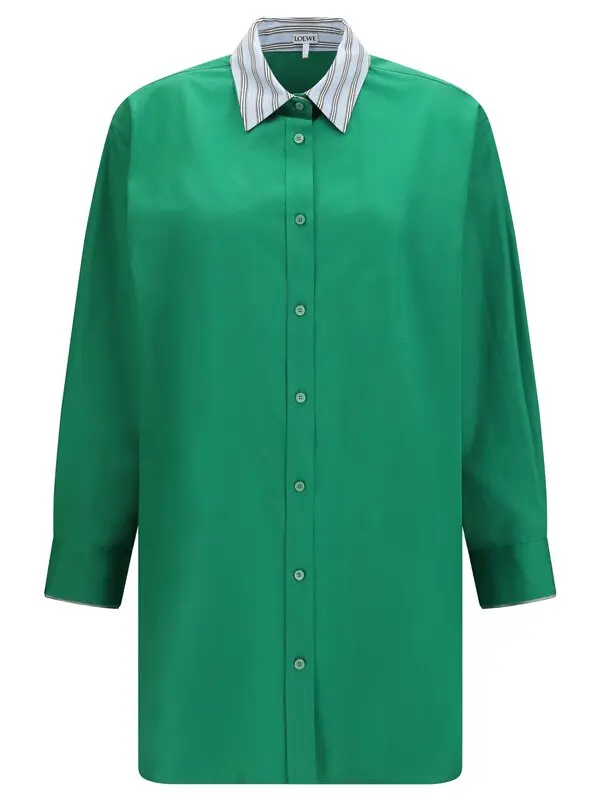 Loewe Cotton Chemisier Dress - Green