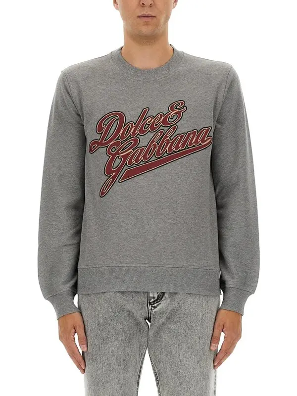 Dolce & Gabbana Jersey With Embroidery - Gray