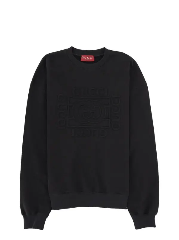 Gucci Sweatshirt With Embossed Logo - Black