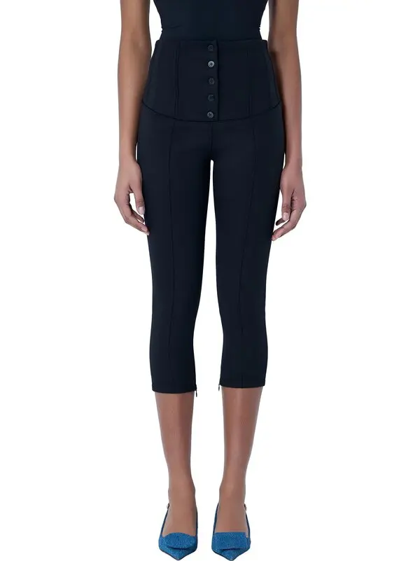 Jacquemus High-waisted Buttoned Cycling Pants - Black