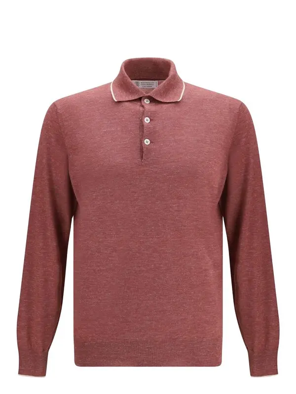 Brunello Cucinelli Lightweight Cashmere, Silk And Hemp Knit Polo - Multicolor