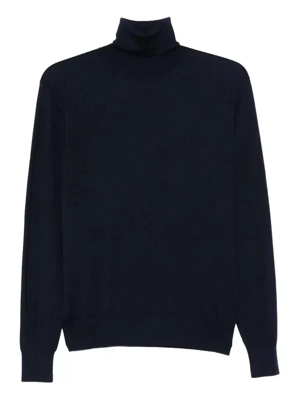 Saint Laurent Cashmere Wool And Silk Turtleneck - Blue