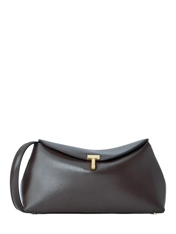 TOTEME T-lock Leather Clutch - Brown