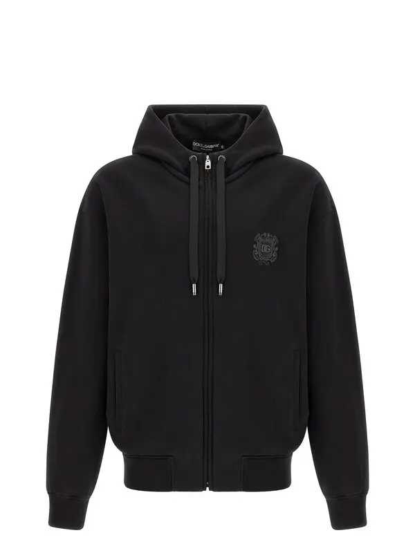Dolce & Gabbana Coat Of Arms Logo Hoodie - Black