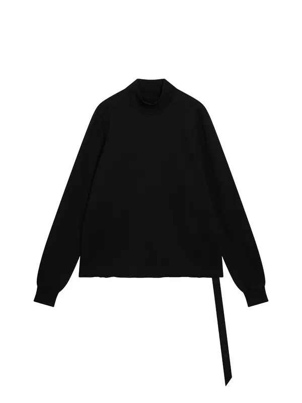 Rick Owens Cotton High Neck Sweatshirt - Black