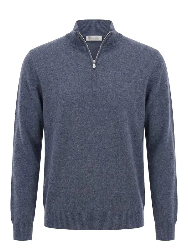 Brunello Cucinelli Cashmere Quarter Zip Sweater - Multicolor
