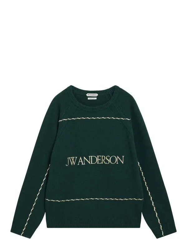 JW Anderson Wool Sweater With Logo Embroidery - Green