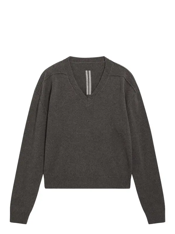 Rick Owens Cashmere And Wool V-neck Sweater - Gray