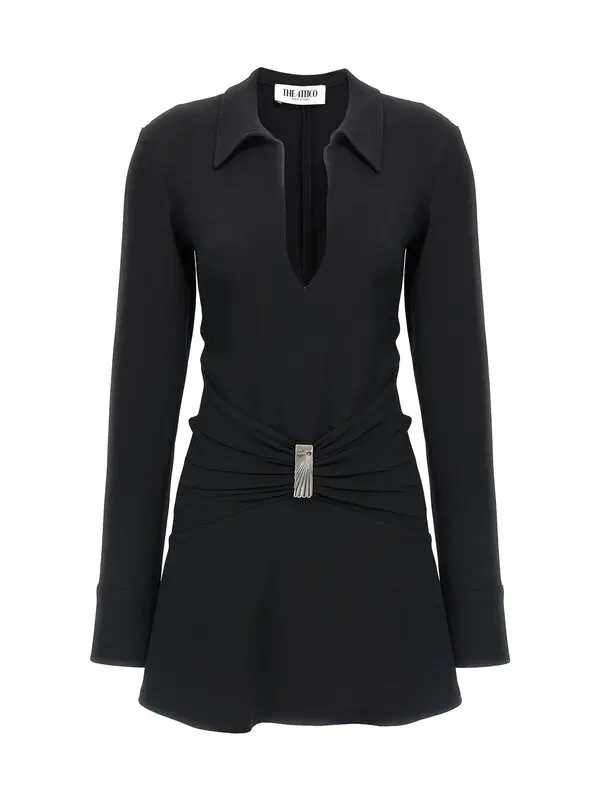 Attico Cady Polo Mini Dress - Black