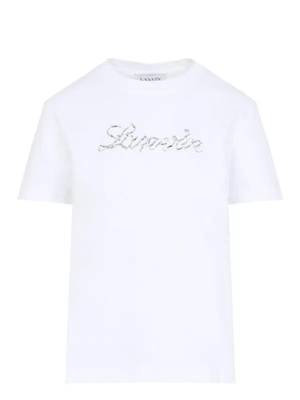 LANVIN Embroidered Script Logo T-shirt - White