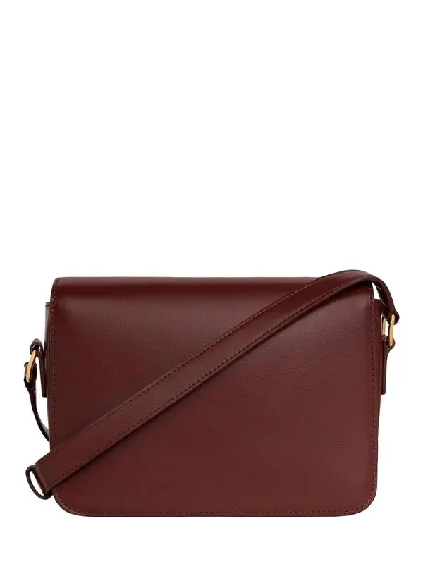 Celine Teen Triomphe Leather Crossbody Bag - Brown