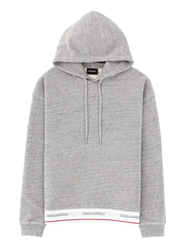 Dsquared2 Logo Detailed Cotton Hoodie - Gray