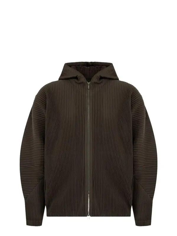 Issey Miyake Pleated Zip Up Hoodie - Multicolor