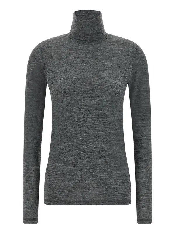 JIL SANDER High Neck Long Sleeve T-shirt - Gray