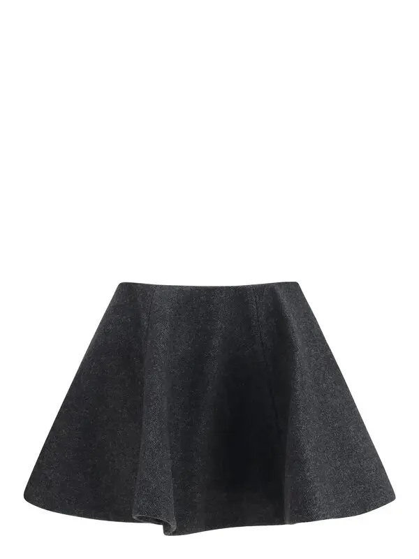 GANNI Wool Peacoat Skirt - Gray
