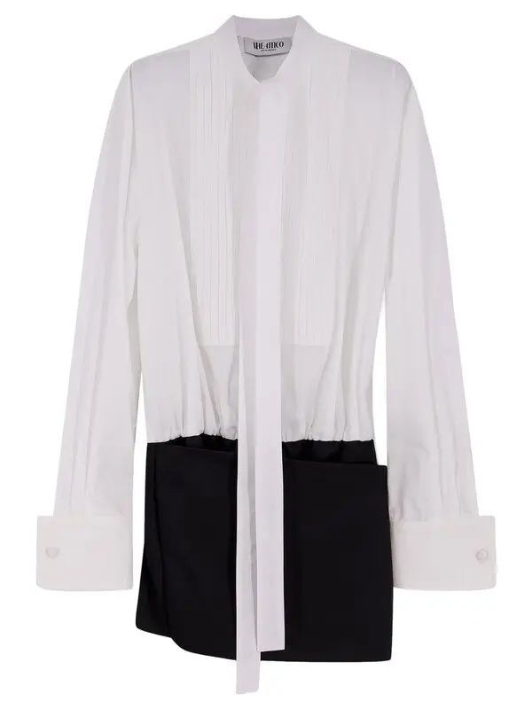 Attico Black/white Mini Dress - Multicolor
