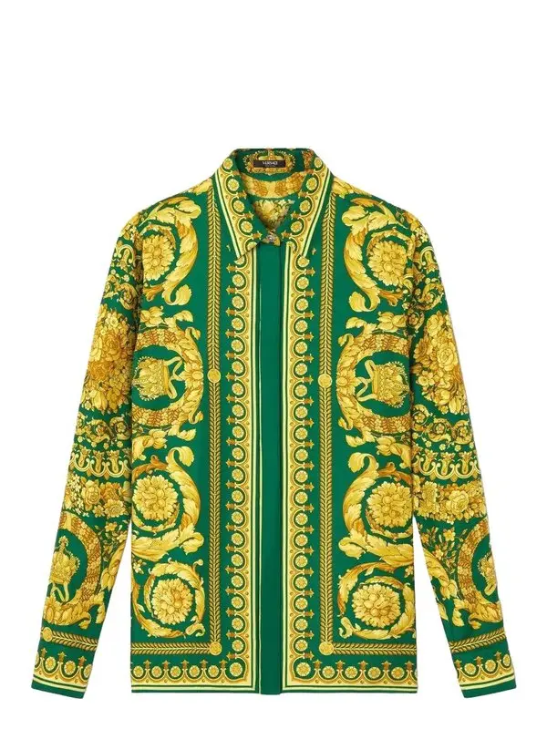 Versace Formal Shirt With Baroque Heritage Print - Multicolor