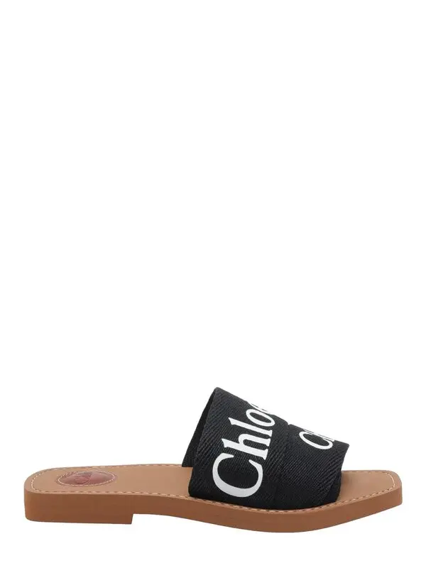 Chloé Woody Flat Sandals - Black