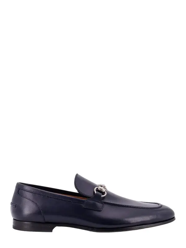 Gucci Leather Loafer With Horsebit - Blue
