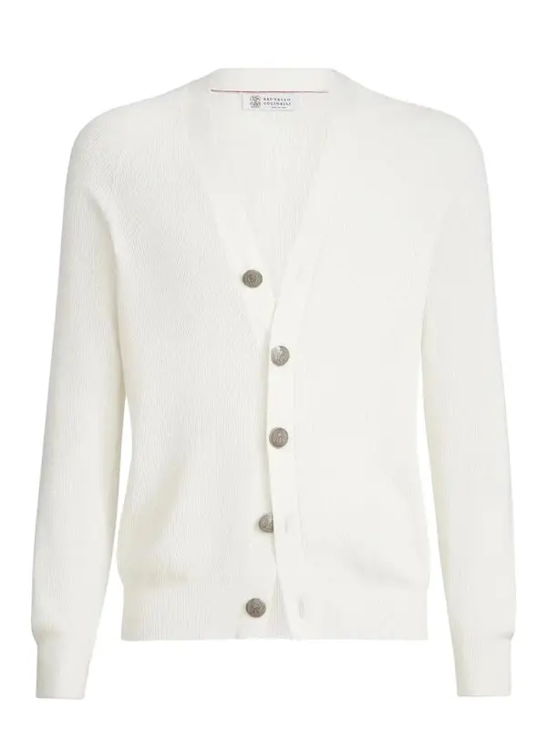 Brunello Cucinelli English Rib Knit Cardigan - Multicolor