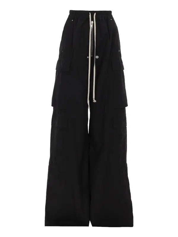 Rick Owens Cotton Cargo Pants - Black