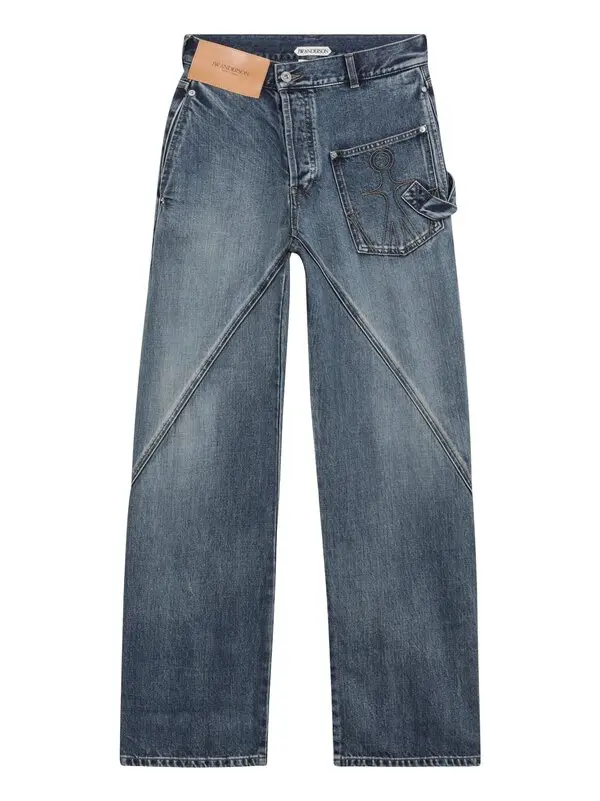 JW Anderson Workwear Twisted Denim Jeans - Blue