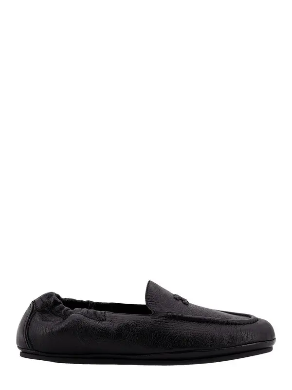Celine Adam Leather Slip-on Loafers - Black