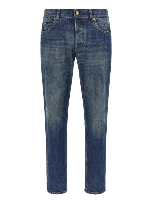Dolce & Gabbana Logo Plaque Jeans - Blue